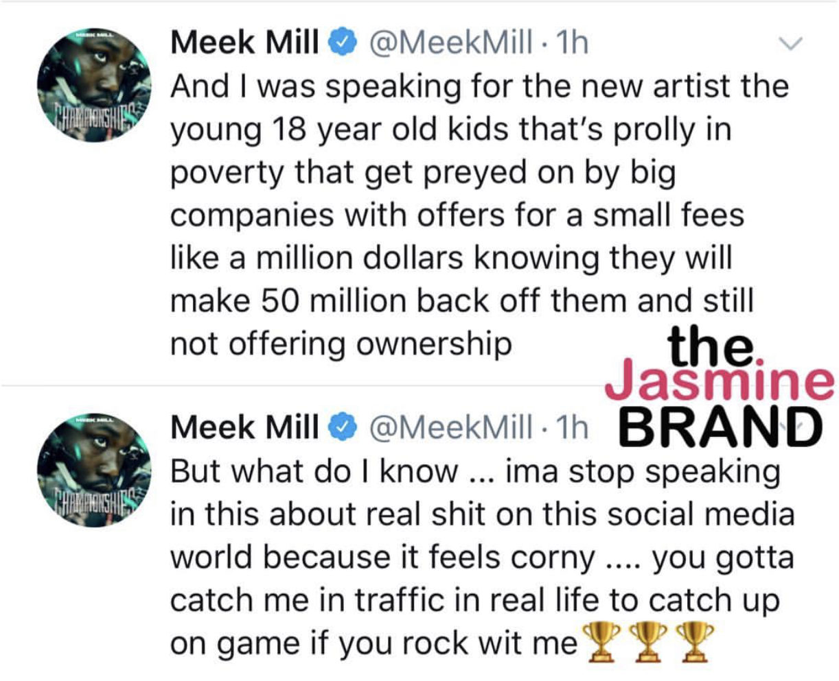 Meek Mill Compares Record Label Owners To Slave Masters - theJasmineBRAND