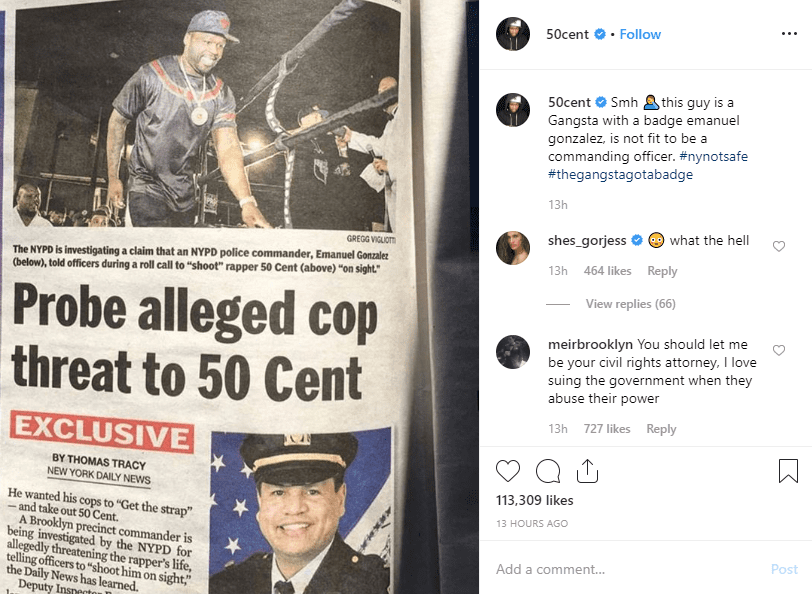 50 Cent - NYPD Officer Commanded Officers To Shoot Rapper "On Sight ...