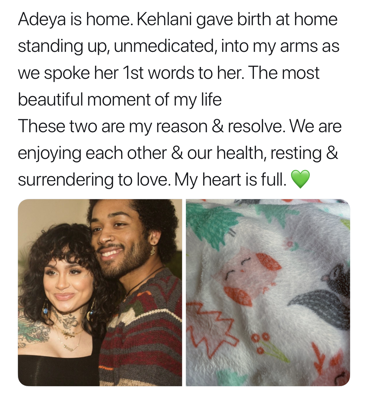 Kehlani Gives Birth To Baby Girl At Home, Standing Up & Unmedicated ...