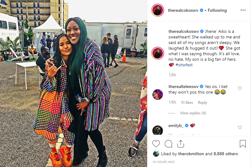 Jhene Aiko Hugs It Out W/ Coko After SWV Singer Called Her Music Sleepy ...