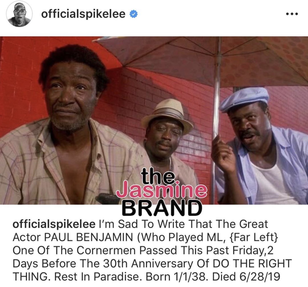 Condolences: ‘Do The Right Thing’ Actor Paul Benjamin Passes Away At 81 ...