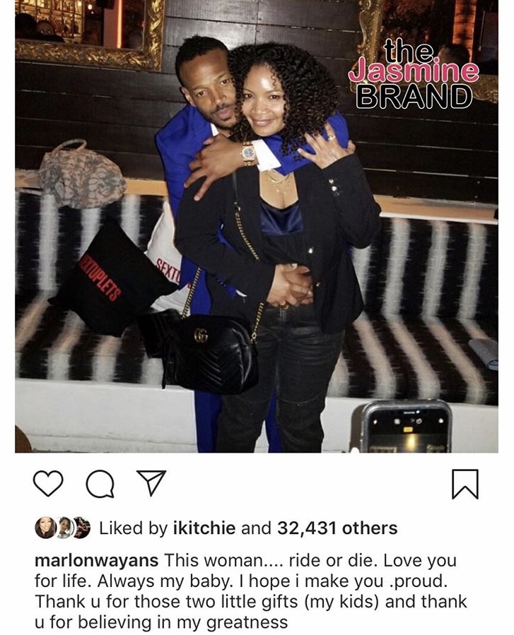 Marlon Wayans Pens Message To His Child's Mother: Always My Baby ...