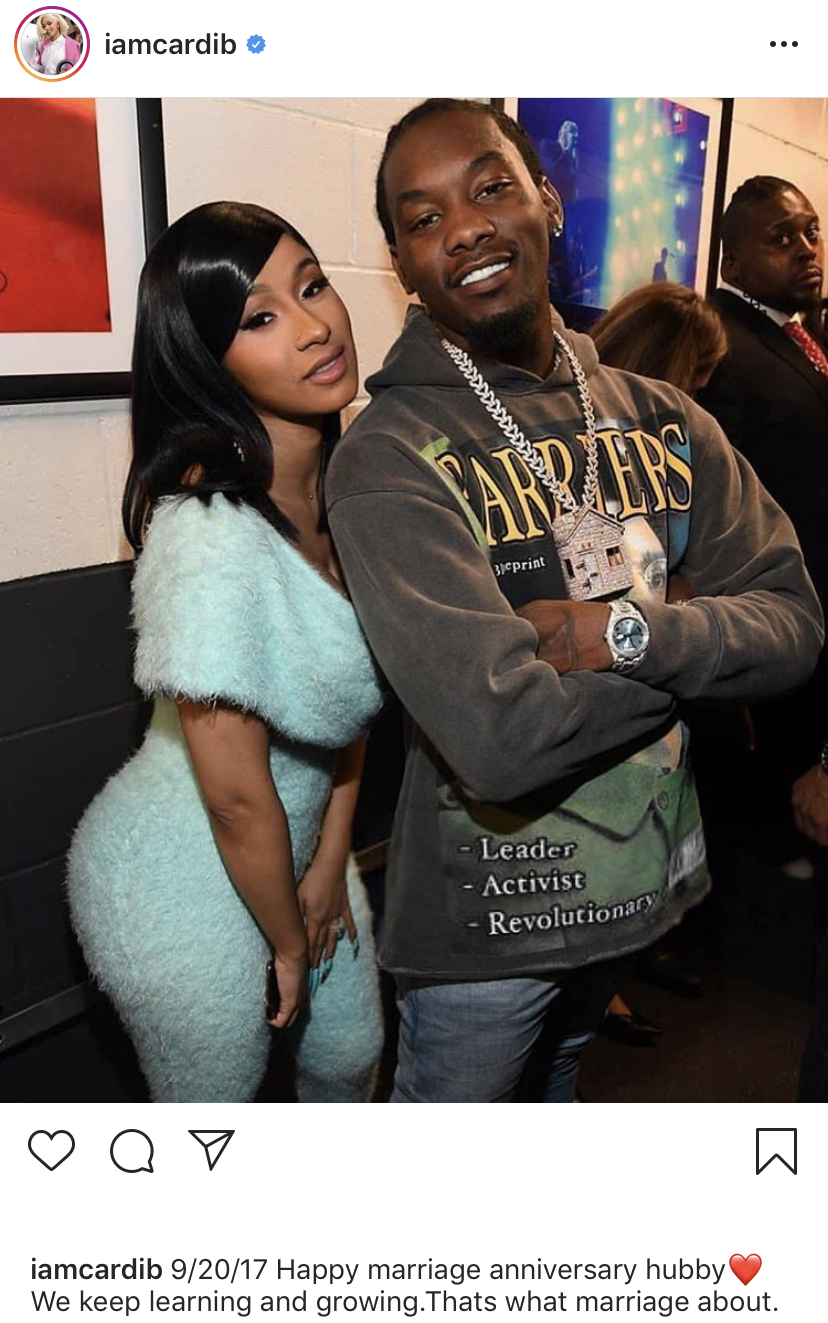 Cardi B & Offset Celebrate Their 2-Year Wedding Anniversary 'Nobody ...