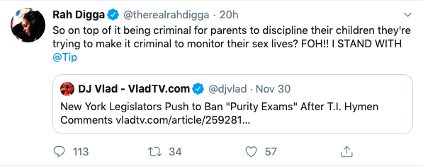 Rah Digga Supports T.I. Amid Hymen Controversy, Hints That She Did ...