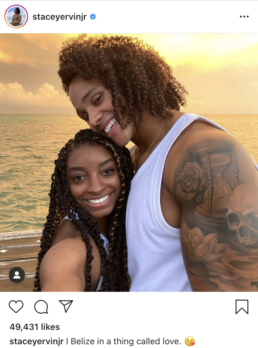 Simone Biles Vacations With Boyfriend Stacey Ervin, Jr. In Belize ...