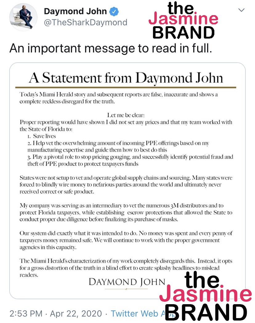 'Shark Tank' Star Daymond John Accused Of Trying To Sell N95 Masks At ...