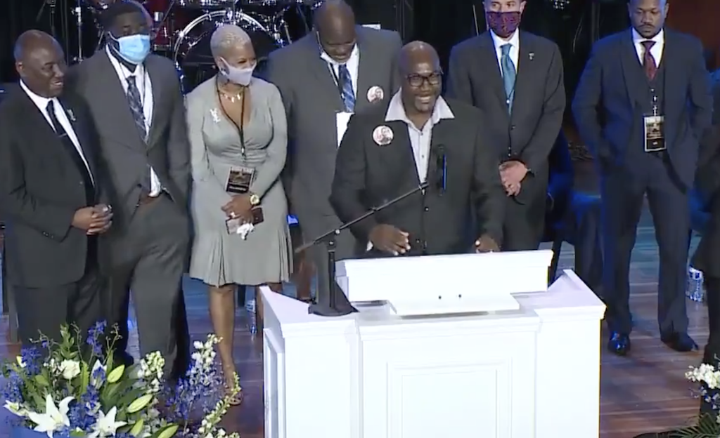 George Floyd's Memorial Held In Minneapolis - Rev. Al Sharpton Delivers ...