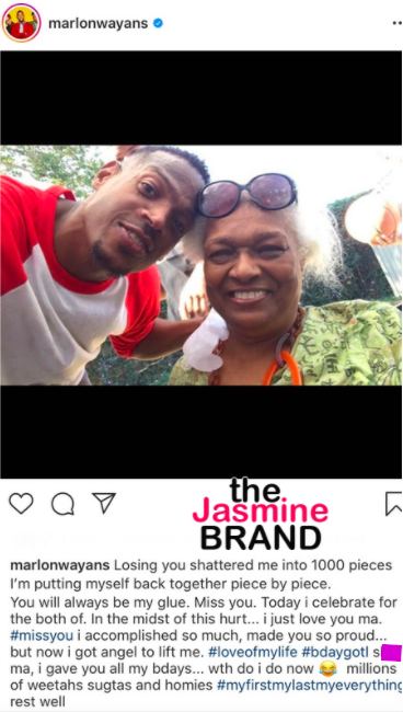 Marlon Wayans Pens Message to Late Mother: You Will Always Be My Glue ...