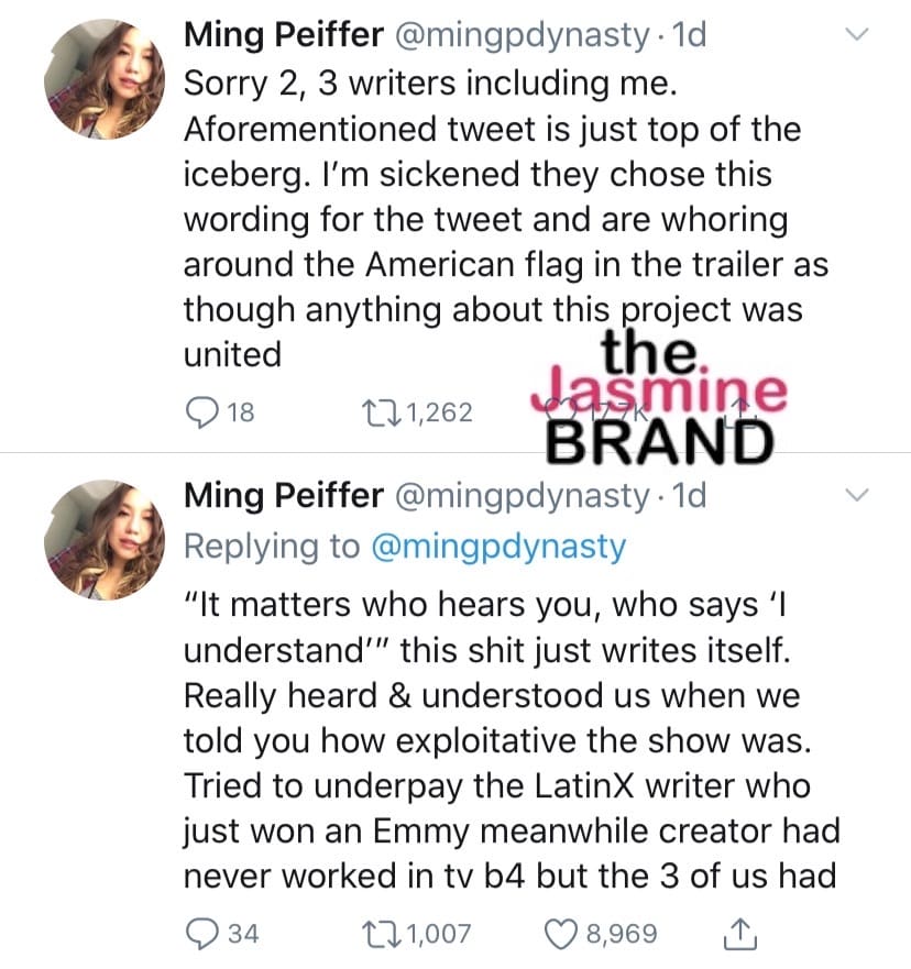 Netflix Series Writer Ming Peiffer Alleges She & 2 Other Writers Quit ...