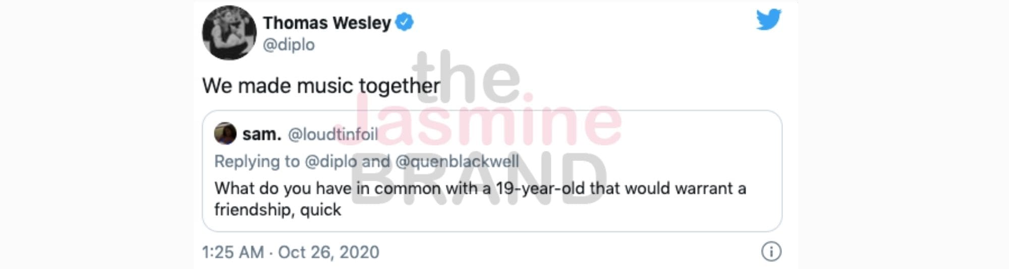 Diplo Denies He's Living With 19-Year-Old TikTok Star Quenlin Blackwell ...