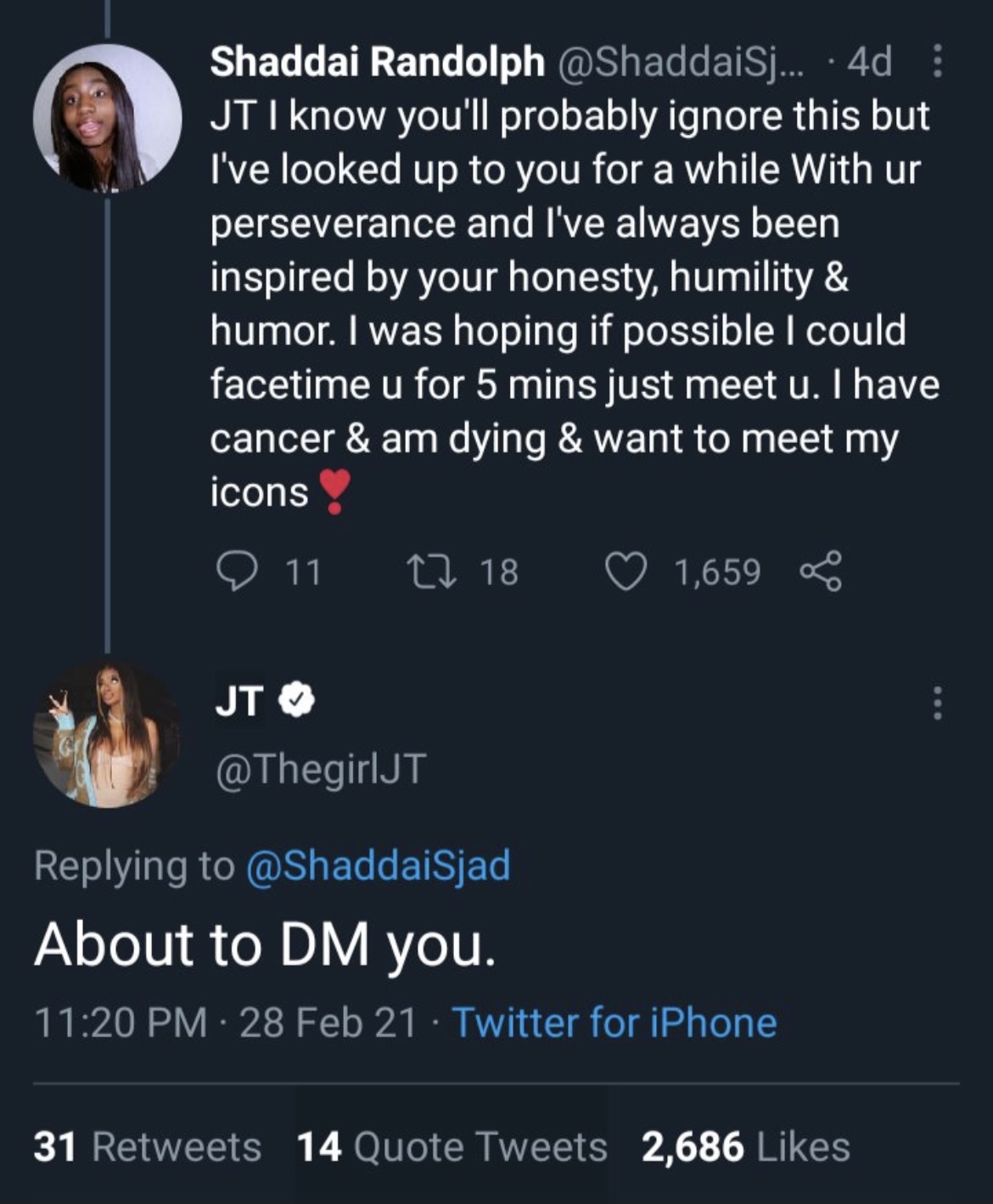 City Girls' JT Faces Backlash For Blocking A Fan Who Is Battling Cancer ...