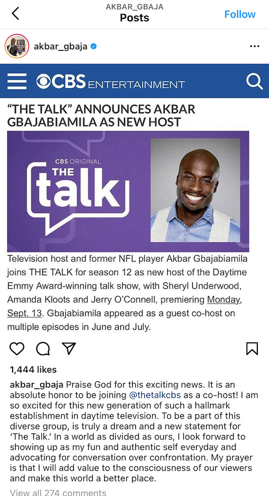 'The Talk' Announces Akbar Gbajabiamila As Second Male Co-Host To Join ...