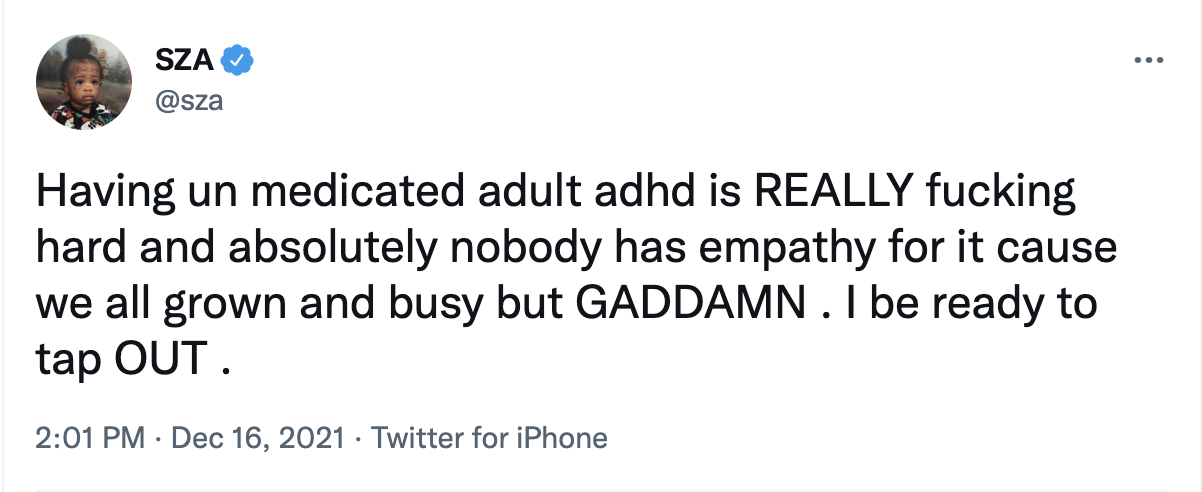 SZA Opens Up About Having ADHD: Absolutely Nobody Has Empathy For It ...