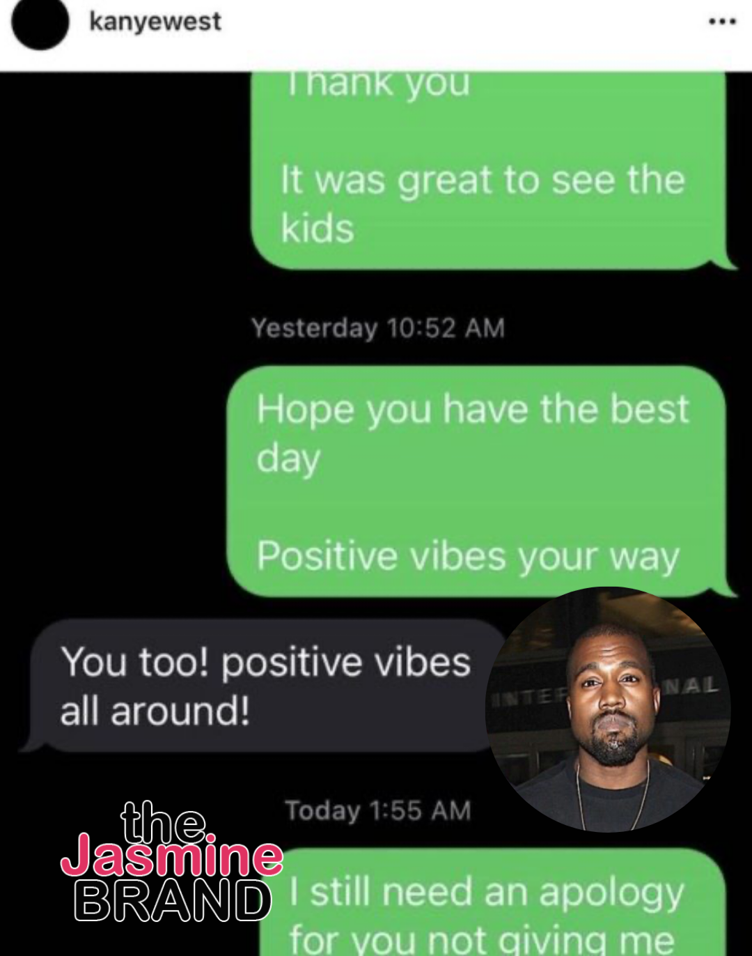Kanye West Posts & Deletes Text Message Demanding Apologies From The ...