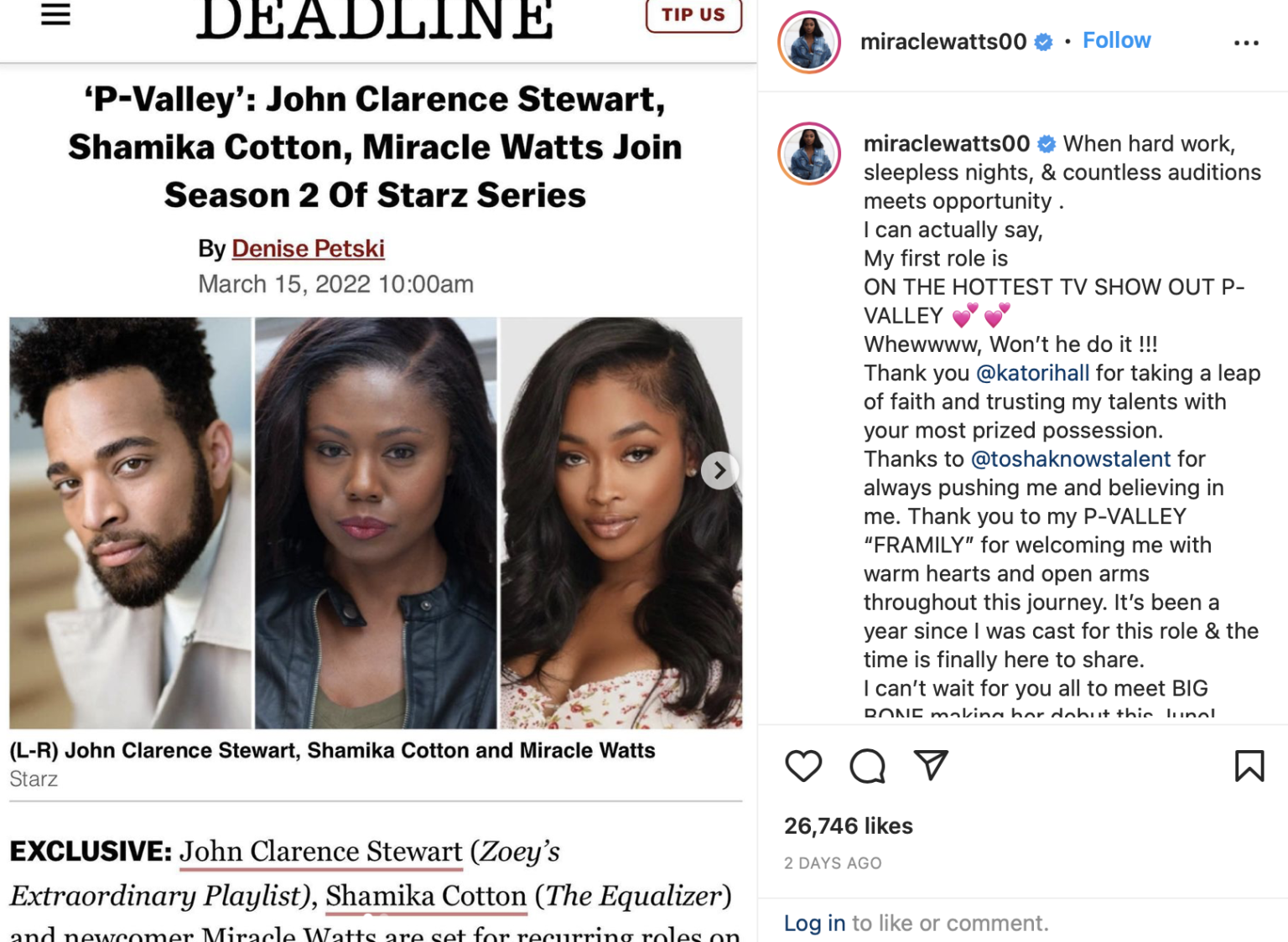 Actor Tyler Lepley's Girlfriend Miracle Watts Cast In "P-Valley" Series ...