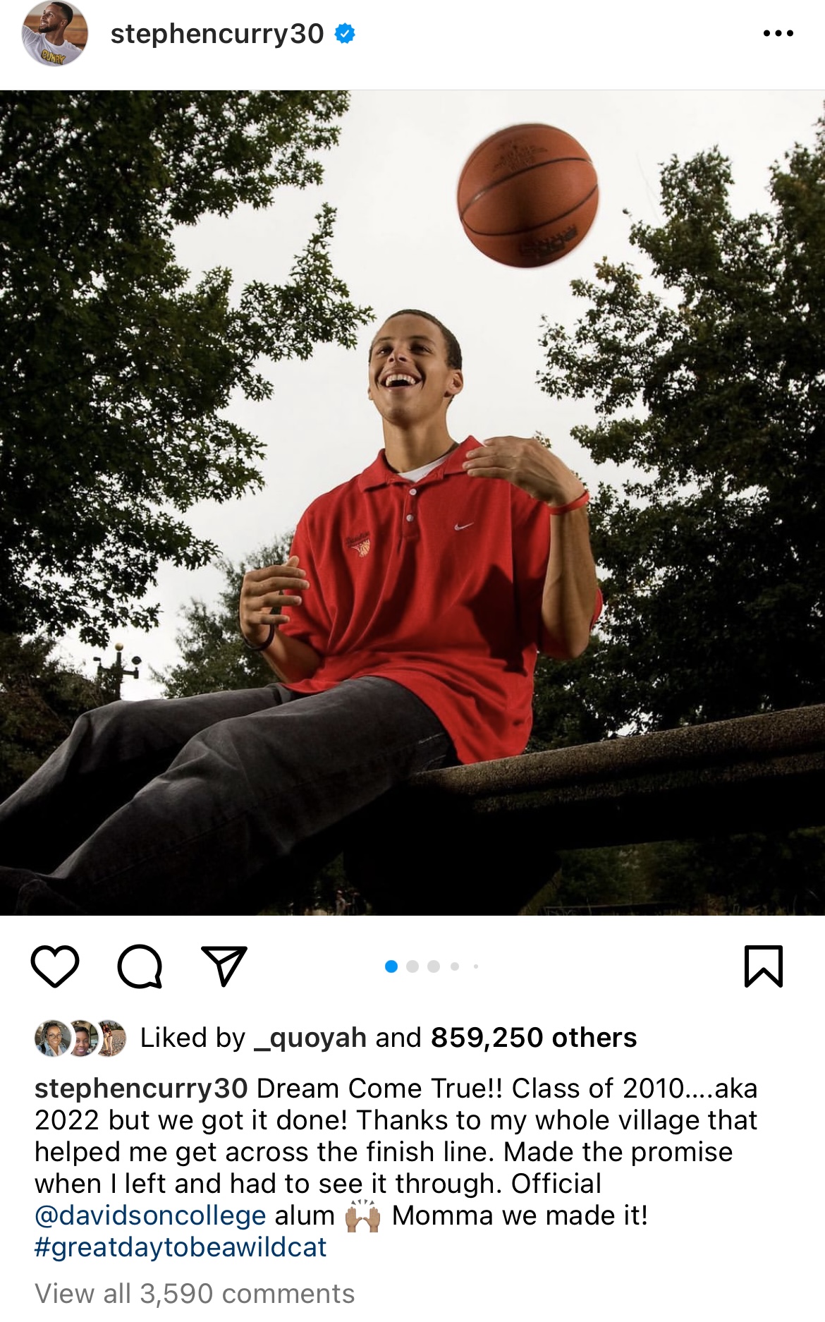 Steph Curry Graduates College 13 Years After Leaving School For The NBA ...