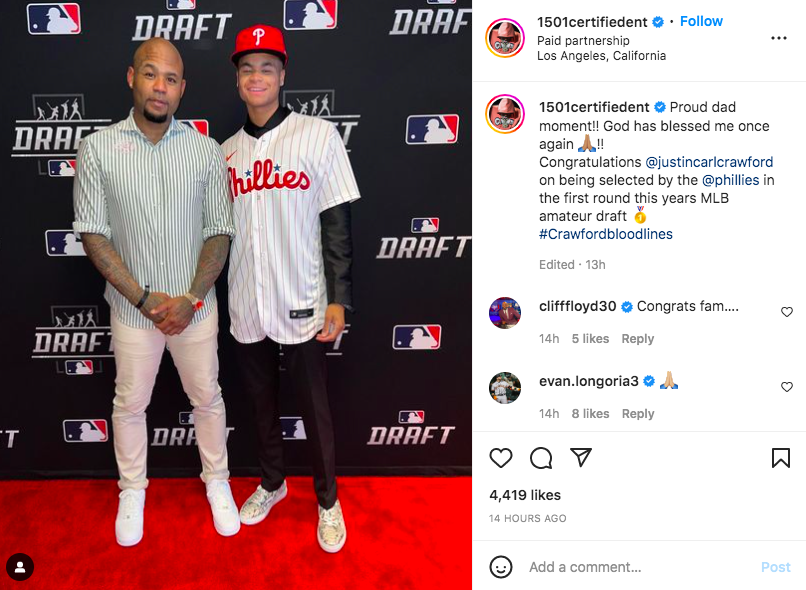 Carl Crawford’s Son Selected By The Philadelphia Phillies In First ...