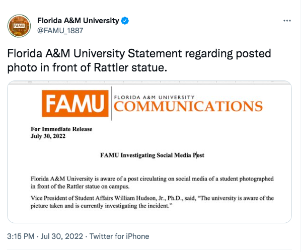 FAMU Opens Investigation After Student Poses Nude On Campus For ...