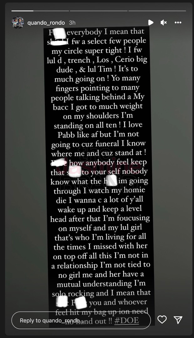 Rapper Quando Rondo Says He's Leaving His Gang After His Close Friend ...