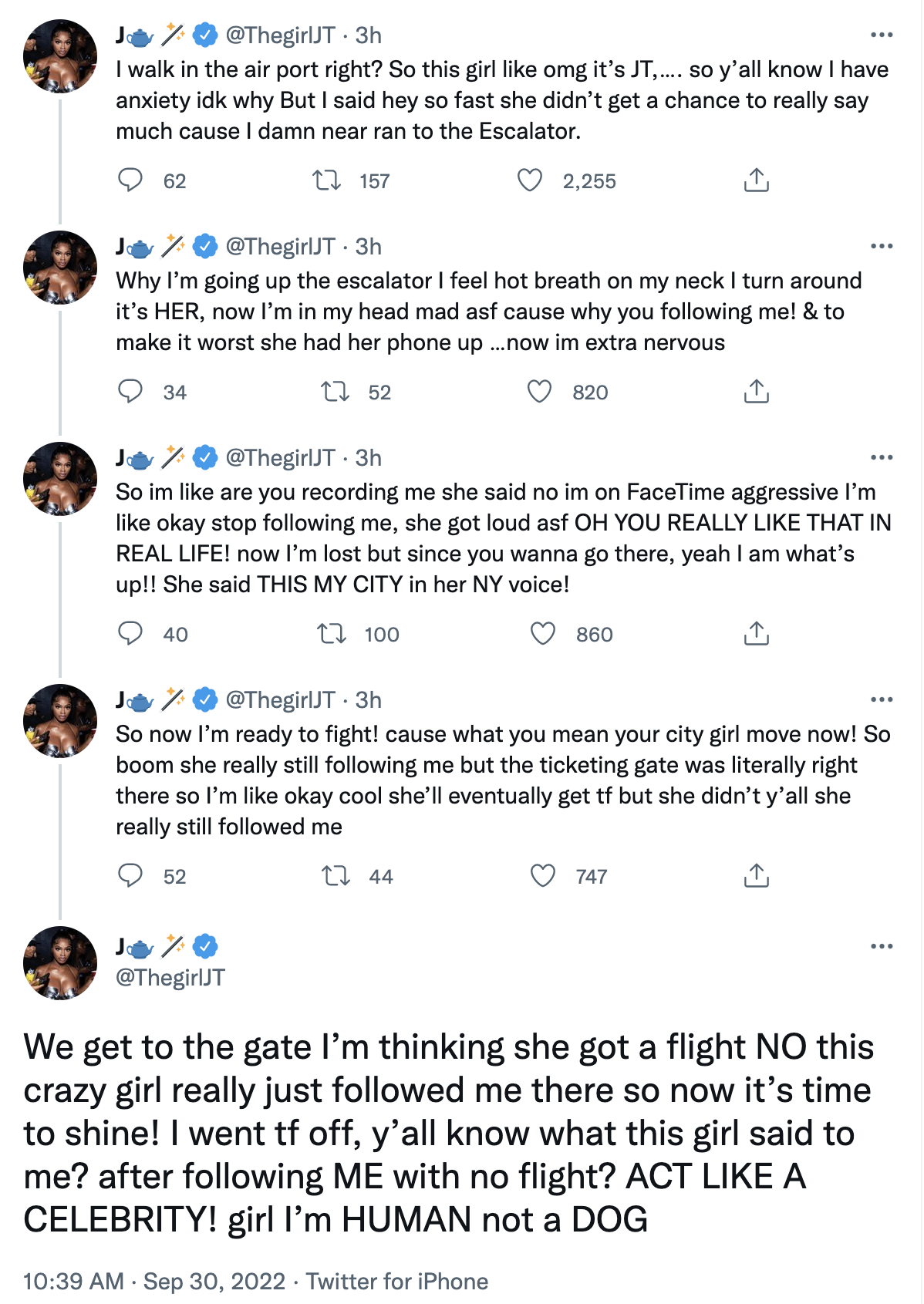 City Girls Rapper JT Recalls How A Fan Aggressively Followed Her Around ...