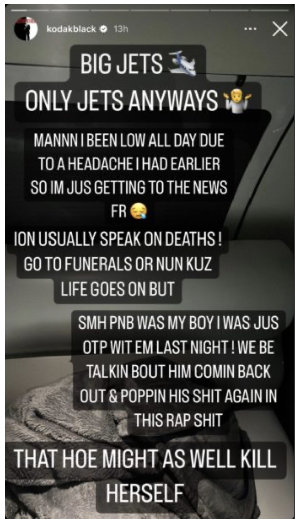 Kodak Black Apologizes To PnB Rock’s Girlfriend After Telling Her To ...