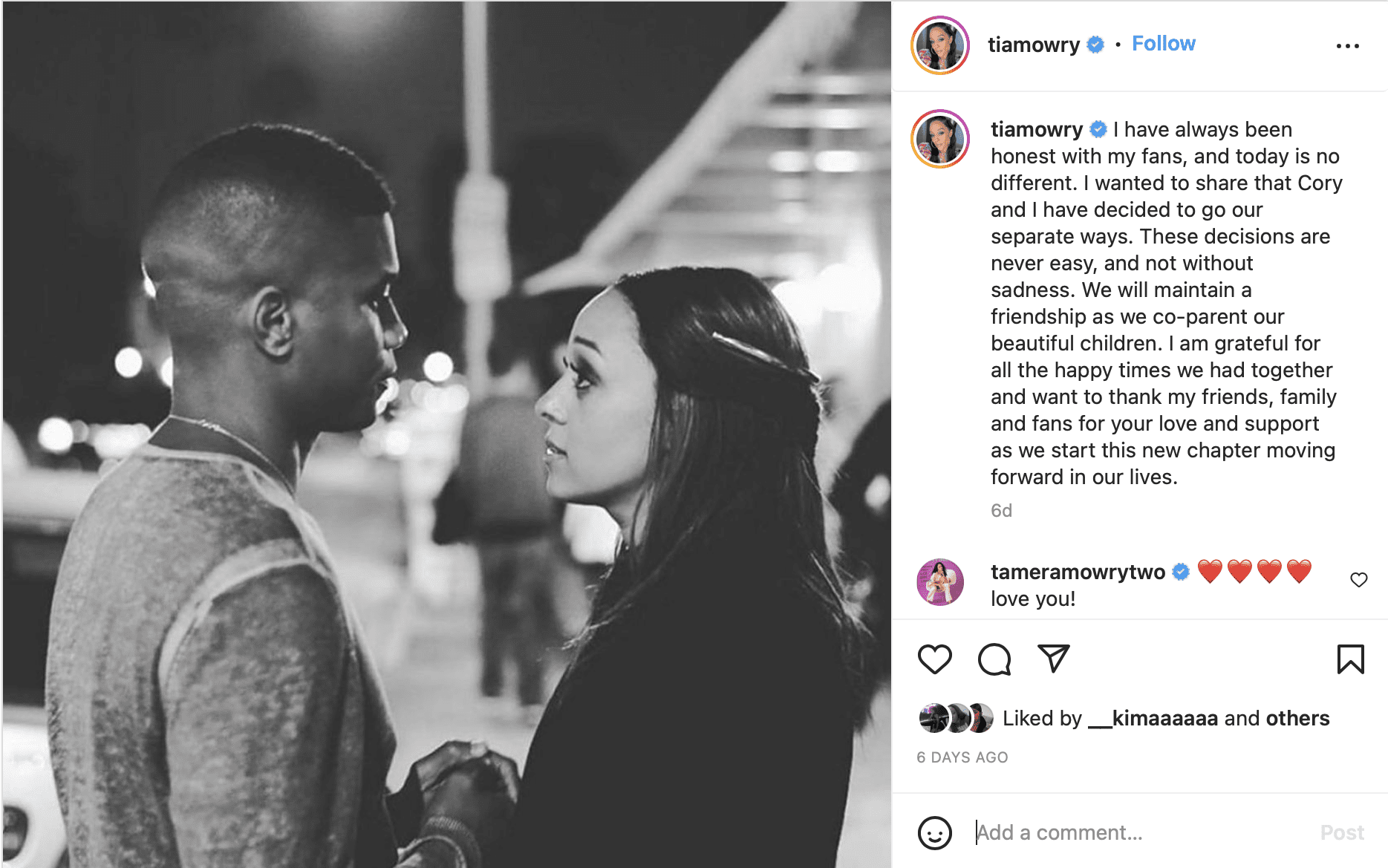 Tia Mowry Tells Estranged Husband Cory Hardrict “I Love You” On IG ...