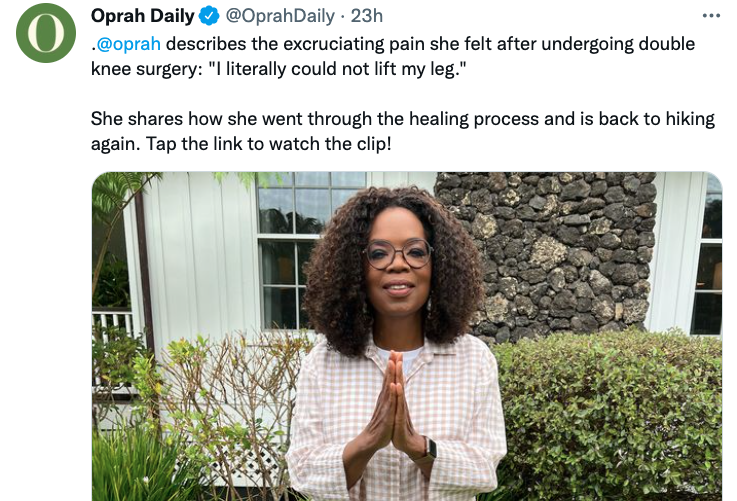 Oprah Reveals She Underwent Back-To-Back Knee Surgeries Last Year: I ...