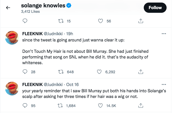 Solange Knowles 'Likes' Tweet Claiming Actor Bill Murray Put 'Both His ...