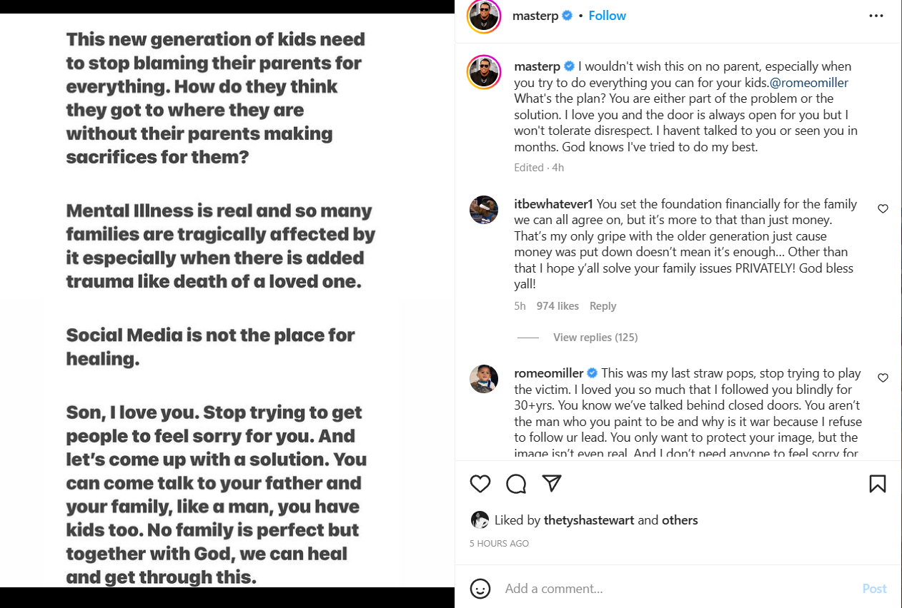 Romeo Miller Continues To Call Out Dad Master P - theJasmineBRAND