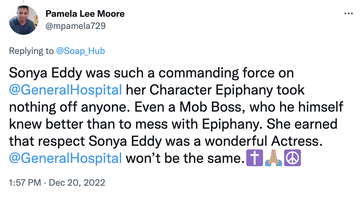 Update: 'General Hospital' Star Sonya Eddy's Cause Of Death Revealed ...