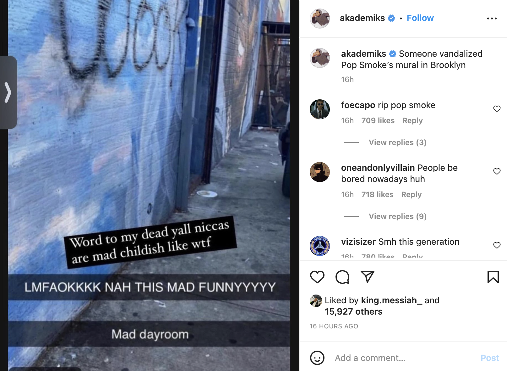 Pop Smoke Tribute Mural Defaced In Brooklyn