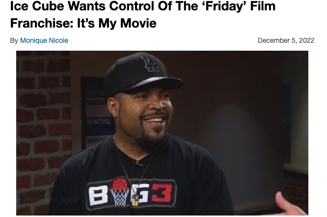 Ice Cube Explains The Difficulties Of Producing More 'Friday' Films ...