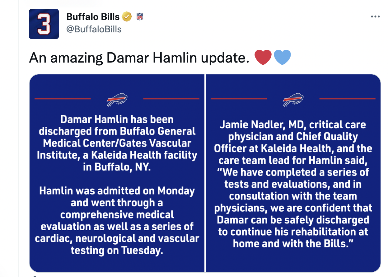 Damar Hamlin Applies For 'Did We Win' & 'Three Is Back' Trademarks ...