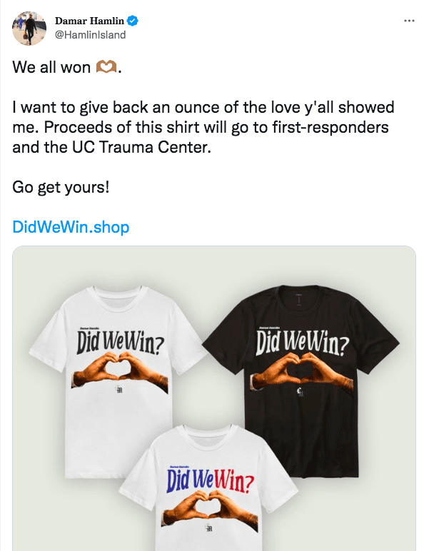 Damar Hamlin Applies For 'Did We Win' & 'Three Is Back' Trademarks ...