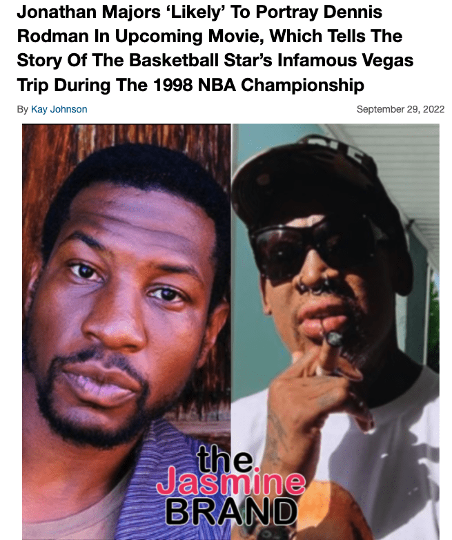 Jonathan Majors Set To Star As Dennis Rodman In Upcoming Film '48 Hours ...