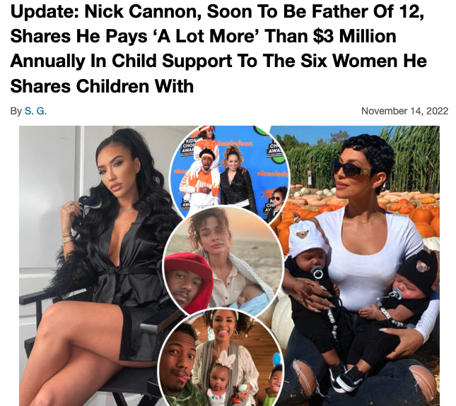 Nick Cannon Says He Doesn't Give The Mothers Of His 12 Children A Monthly Allowance, But Does ...