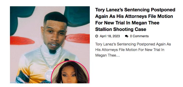 Update: Tory Lanez Expected To Be Sentenced Today For Megan Thee ...