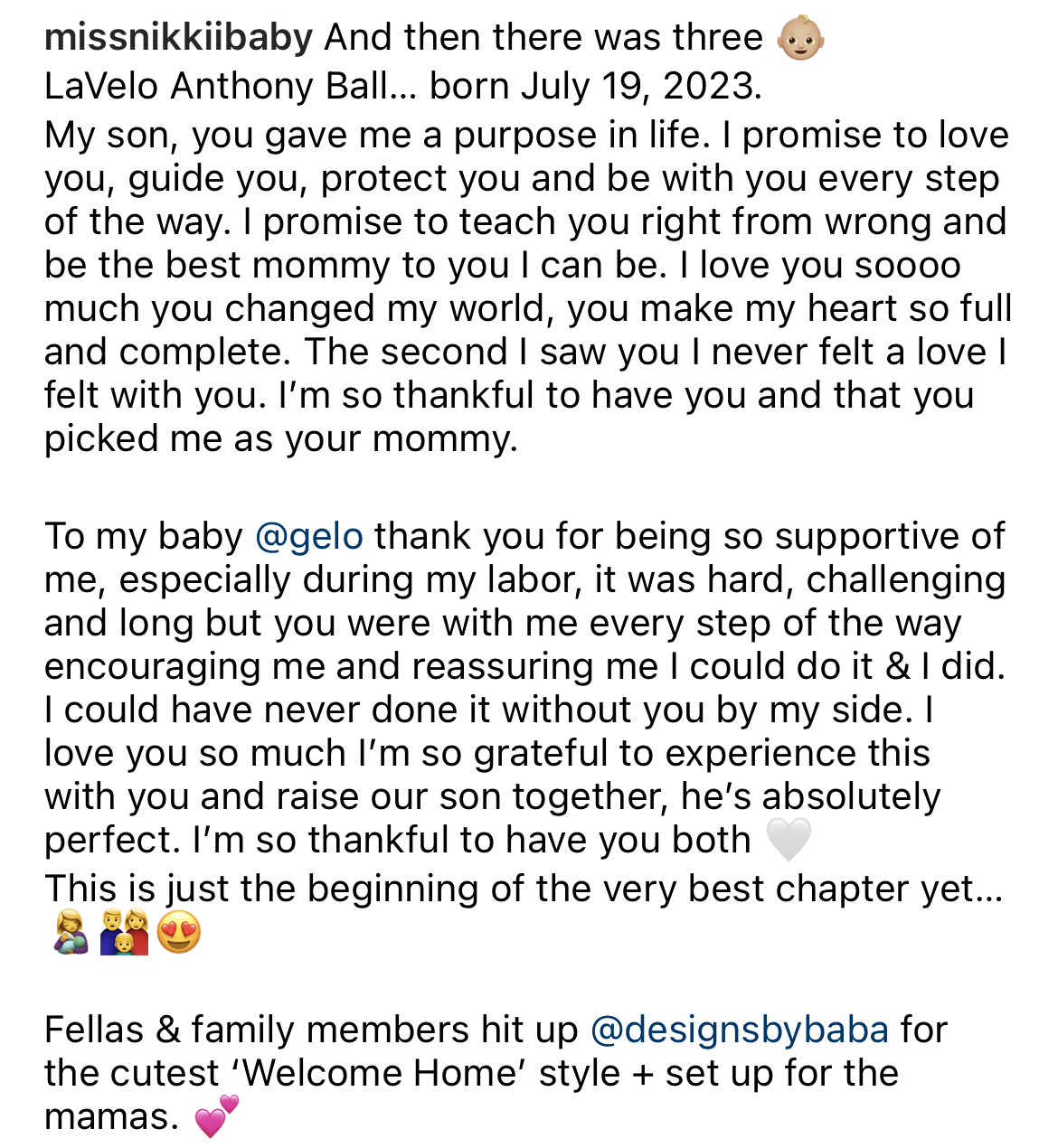 LiAngelo Ball & Former 'Love & Hip Hop' Star Nikki Mudarris Welcome ...