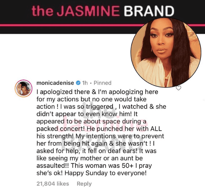 Monica Issues Apology After Jumping Into Crowd To Confront A Man Who ...