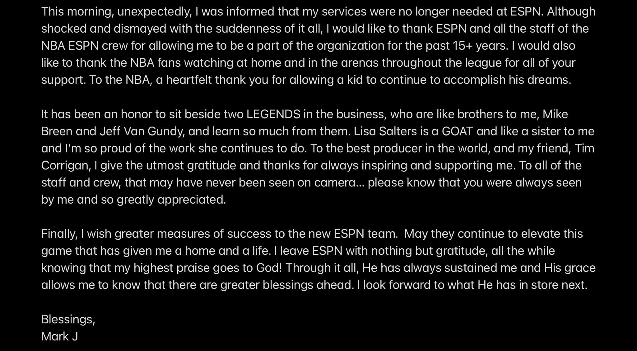 NBA Announcer Mark Jackson Confirms He Was Fired From ESPN After 15 ...