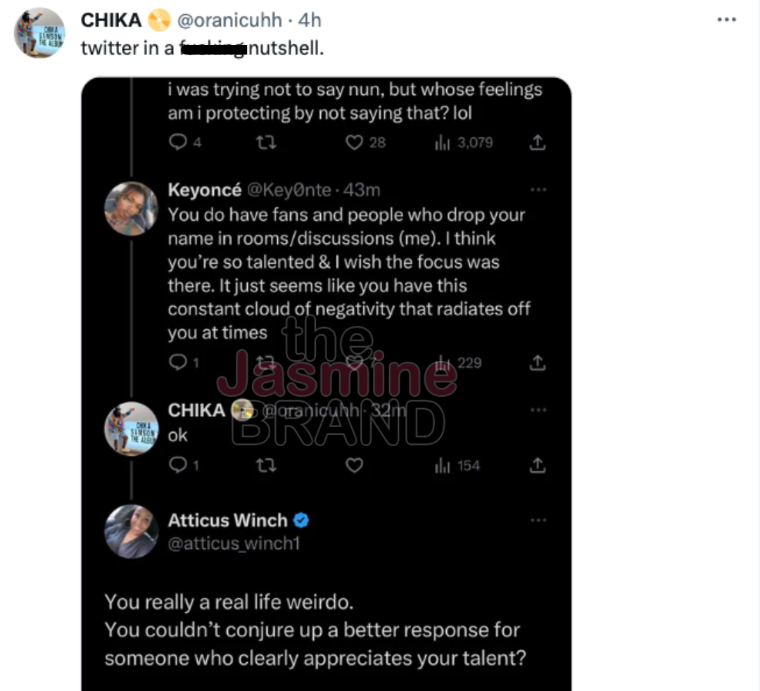 Chika Gets Into Heated Exchange w/ Followers After Expressing Her ...