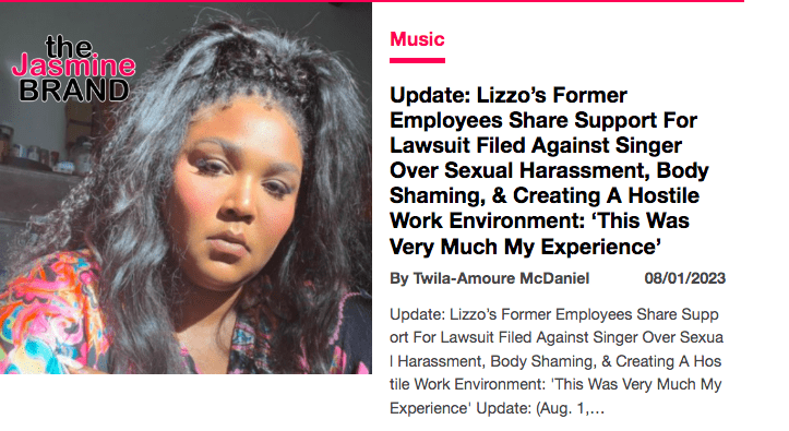 Lizzo’s Former Doc Director Doubles Down On Claims Singer Is ‘Unkind ...