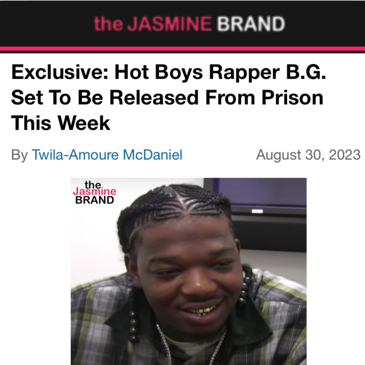 Exclusive: Hot Boys Rapper B.G. Released From Prison! - theJasmineBRAND