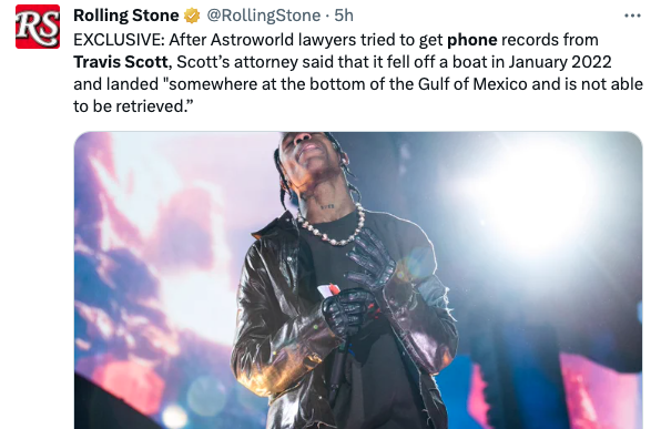 Travis Scott's Lawyers Deny Reports That Rapper Intentionally "Lost ...
