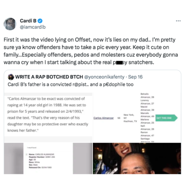 Cardi B Calls Nicki Minaj Fan Out For Spreading Rape Allegations About ...