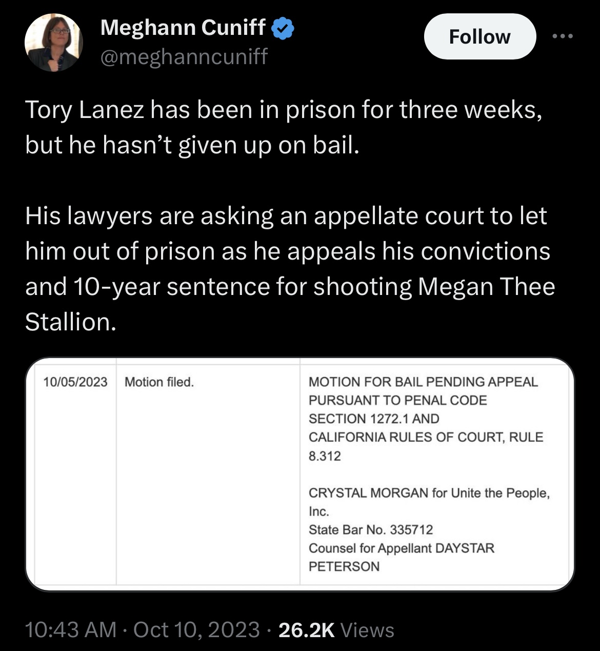 Update: Tory Lanez Denied Bail Once Again As He Appeals Conviction For ...