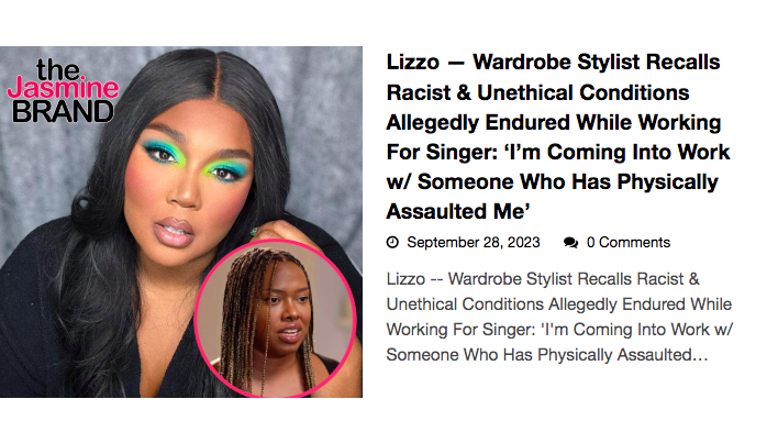 Lizzo Receives Letter Of Support From 18 Employees Amid Shocking ...