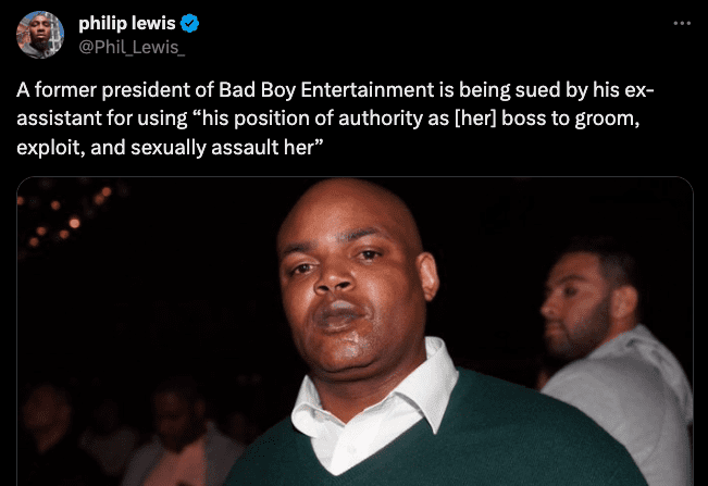 Diddy's Record Company Bad Boy Entertainment & Its Former President ...