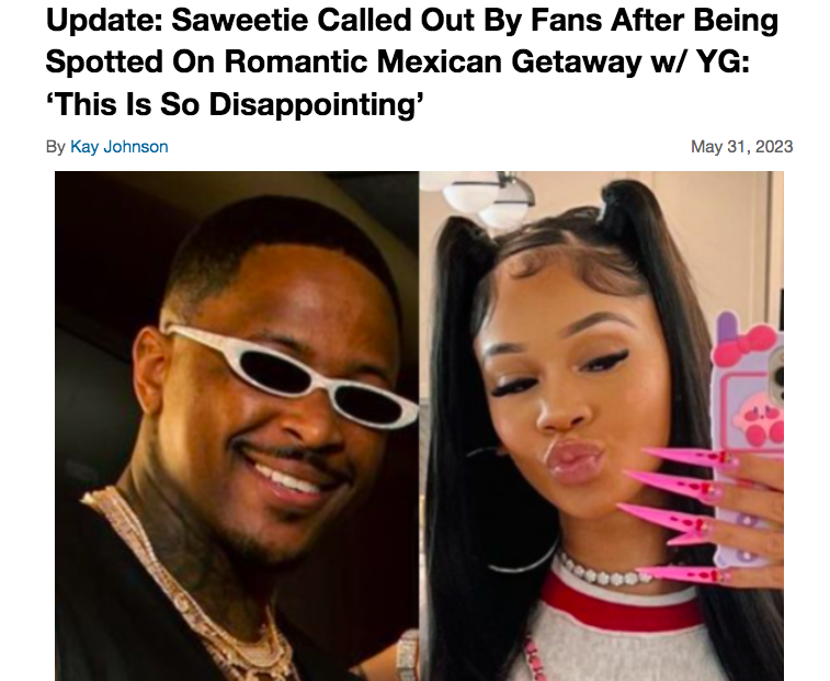 YG Says He Wants To Rekindle Relationship w/ Ex-Girlfriend Saweetie One ...
