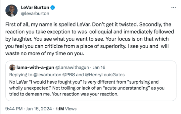 'Roots' Actor LeVar Burton Gets Into Heated Online Feud After Receiving ...
